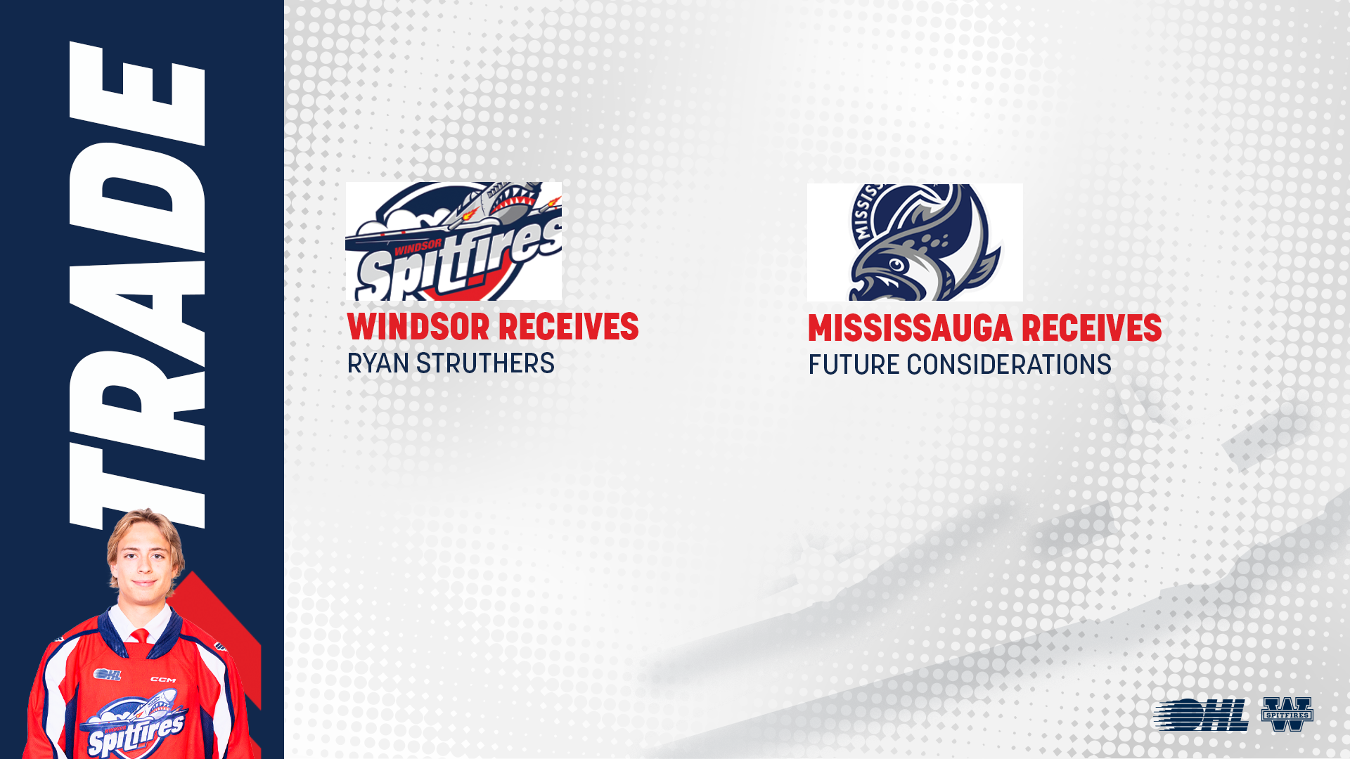 Spitfires Acquire Ryan Struthers from the Mississauga Steelheads ...