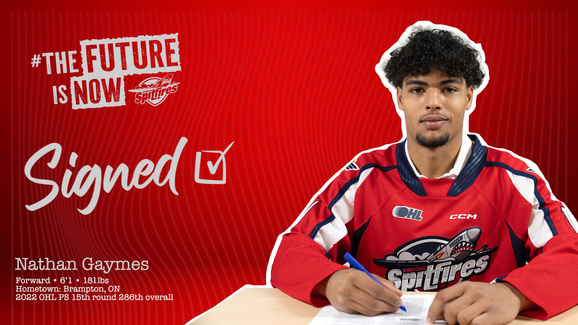 Spitfires Sign 2022 15th Round Pick Nathan Gaymes to an OHL Scholarship ...
